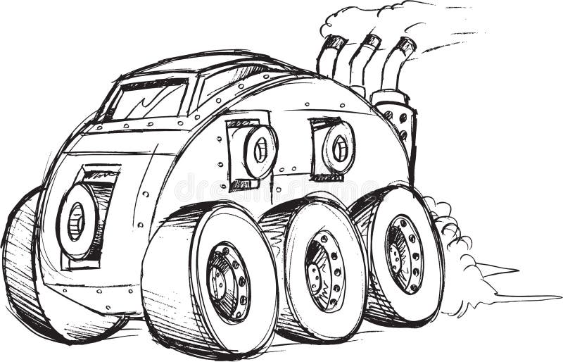 Armored Car Vehicle Sketch stock illustration. Illustration of mortar ...