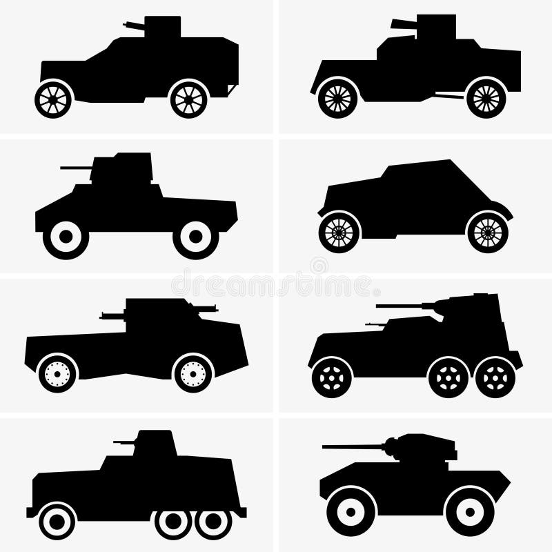 Armored cars stock vector. Illustration of vehicle, cannon - 61760158