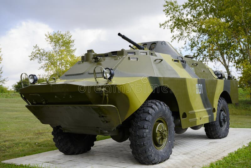 Armored Combat Vehicle of the Russian Army with a Machine Gun Stock ...