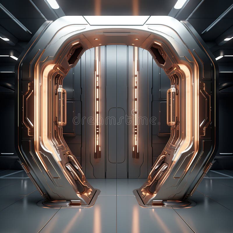 Alien Gates Fantasy Red Planet. Generate Ai Stock Photo - Image of ...