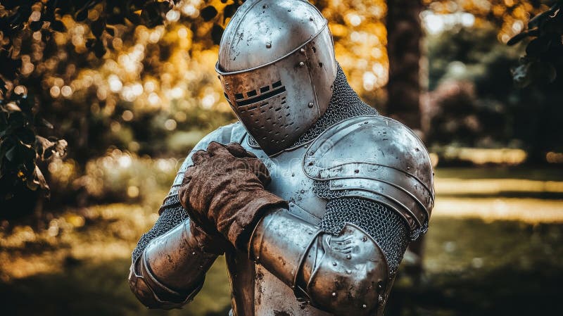 An Armored Knight with a Weathered Appearance, Featuring Intricate ...