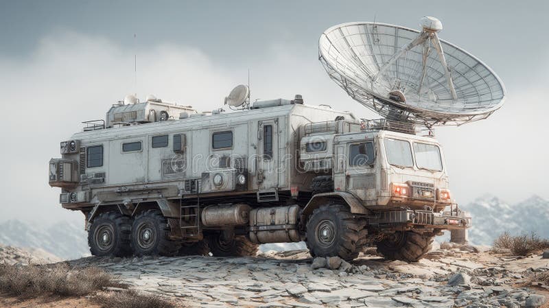 Armored Mobile Command Center Traverses Cracked Terrain with Rotating ...