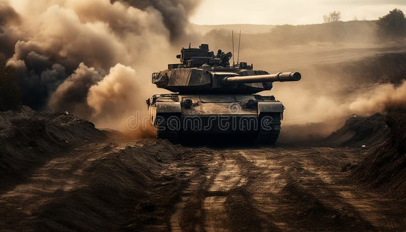 Armored Tank Explodes on Battlefield, Causing Destruction Generated by ...