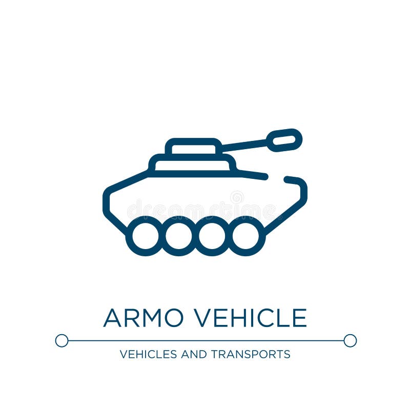 Armored Vehicle Icon. Linear Vector Illustration from Transport ...