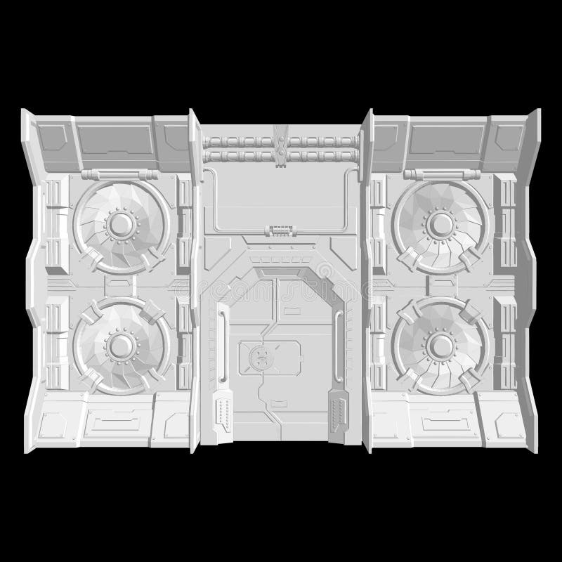 Armour Bunker Door Vector. Illustration Isolated on Black Background ...