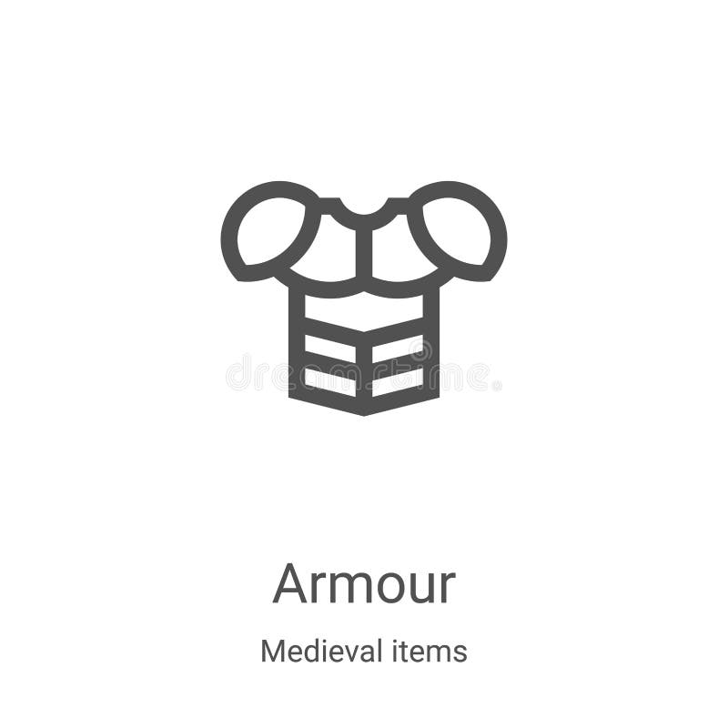 Armour Icon Vector from Medieval Items Collection. Thin Line Armour ...