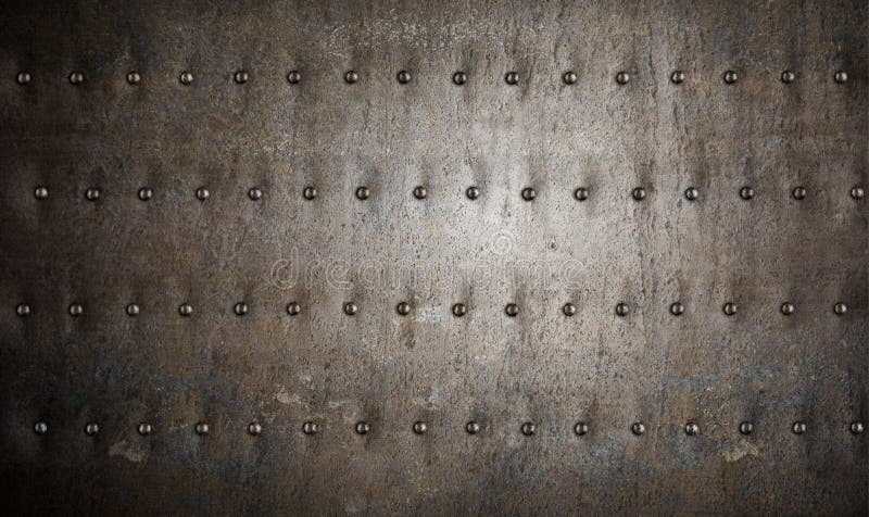 Black Metal Plate or Armour Texture with Rivets Stock Image - Image of ...