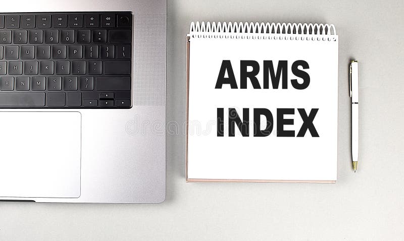 ARMS INDEX Text on Notebook with Laptop, Mouse and Pen Stock Photo ...