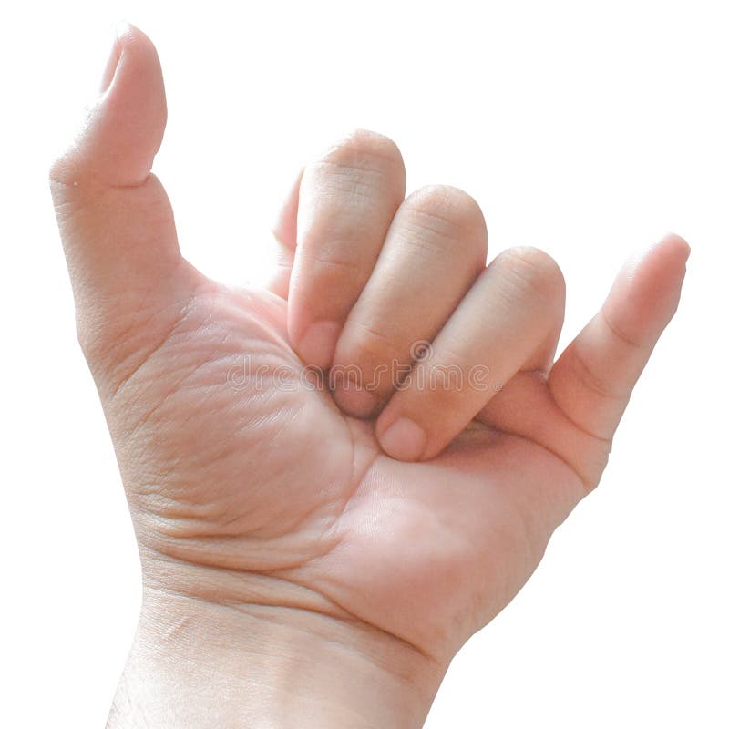 The Arms of the Man Do Two Fingers Stock Image - Image of showing, hand ...