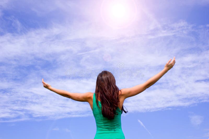 Arms open into the sky stock image. Image of optimistic - 25952507