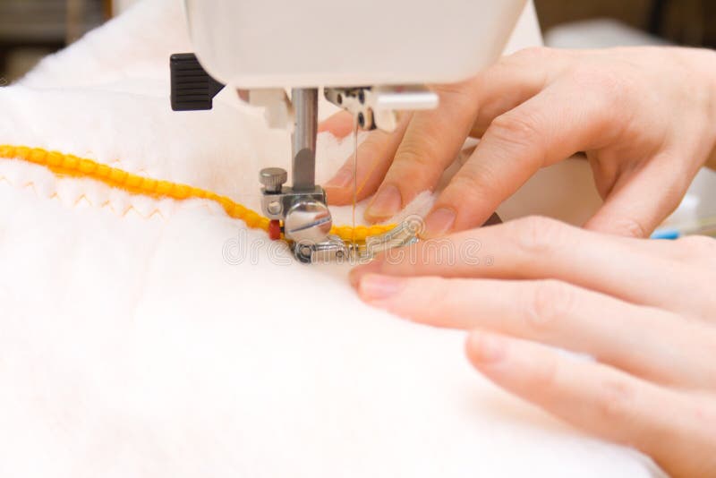 Sewing on a modern machine stock image. Image of sewing - 10350973