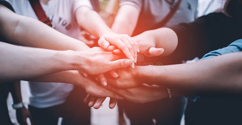 Arms Together, Teamwork. Collaboration Effortintention the Goal of Life ...