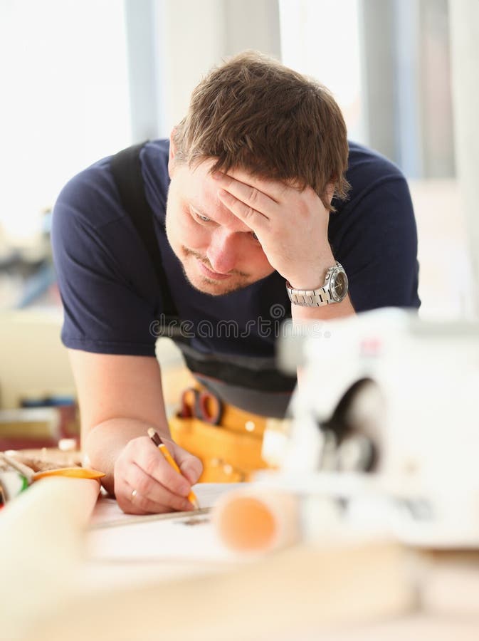 Arms of Worker Making Structure Plan Stock Image - Image of creative ...