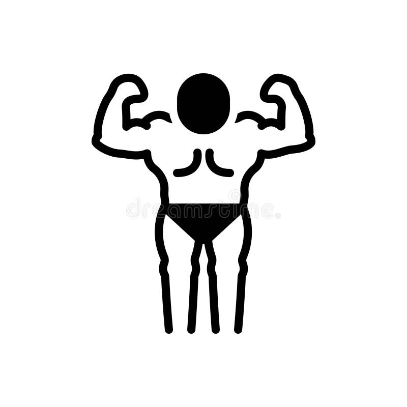 Black Solid Icon for Armstrong, Bodybuilder and Biceps Stock ...