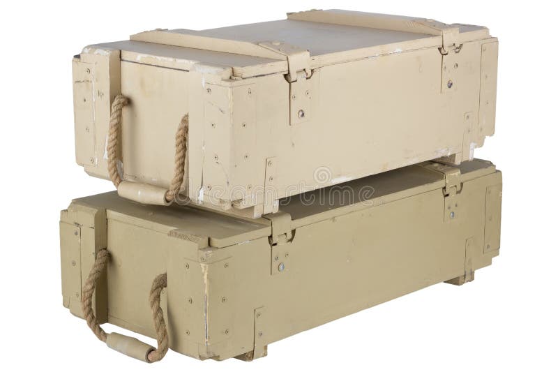 Army Ammunition Yellow Colored Crate Stock Photo - Image of armed ...
