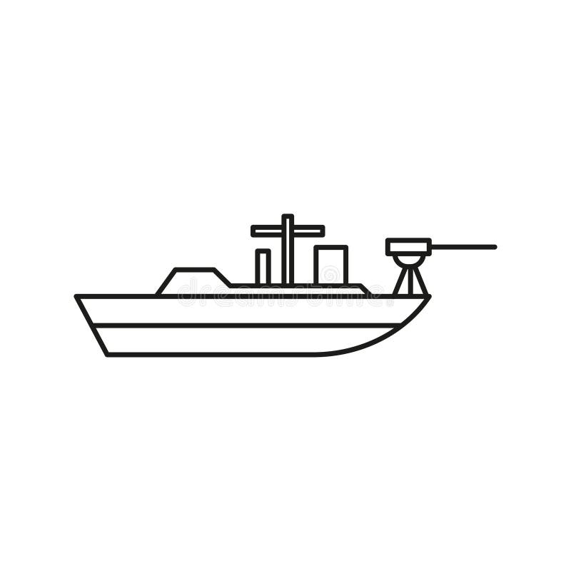 Army Boat Icon Flat Line Symbol Set Stock Illustration - Illustration ...