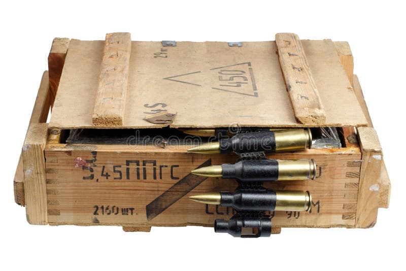 Army Box with Ammunition Belt Stock Photo - Image of belt, link: 101499020
