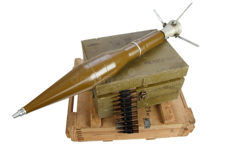 Army Box of Ammunition with Rocket-propelled Grenade Stock Image ...