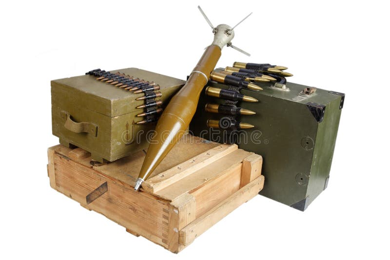 Army Box of Ammunition with Rocket-propelled Grenade Stock Image ...