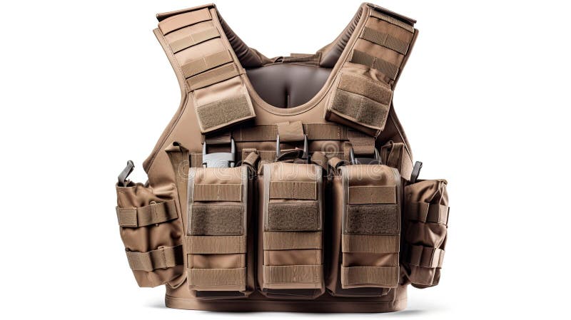 Army, Bulletproof Vest Isolated on White Background Stock Illustration ...