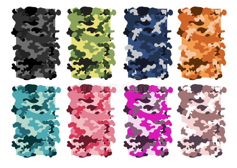 Army Camouflage Clothing Several Colors Pattern Vector Stock ...