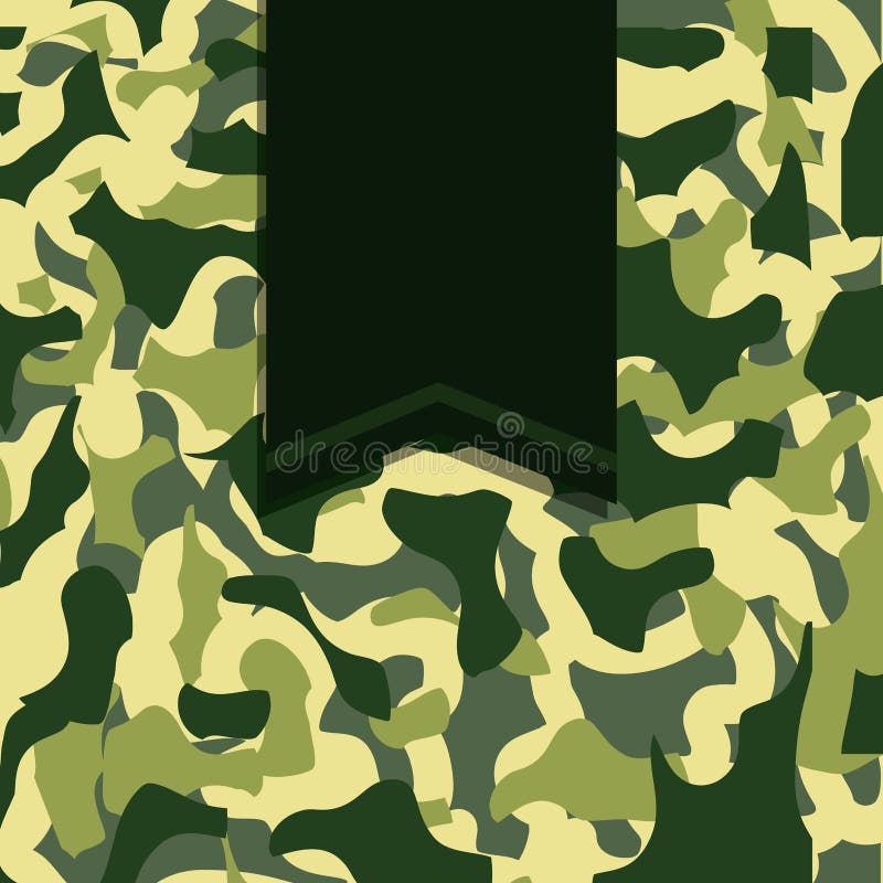 Army Camouflage with Ribbon Banner Image Stock Illustration ...