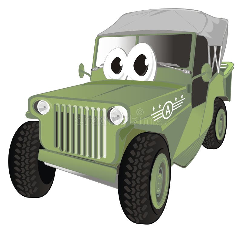 Funny Face Army Jeep Cartoon Stock Illustrations – 16 Funny Face Army ...