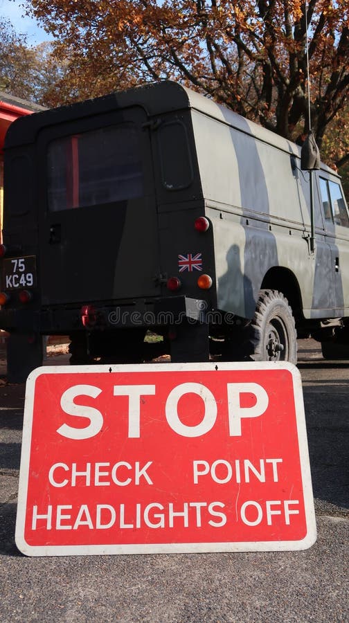 Army Checkpoint with Land Rover Vehicle. Editorial Stock Image - Image ...