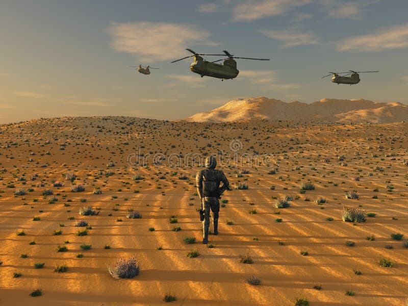 Army in desert stock illustration. Illustration of armor - 11637178