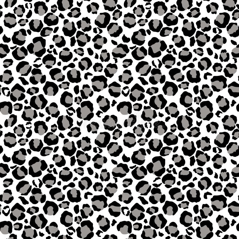 Snow Leopard Print Seamless Pattern Stock Vector - Illustration of ...