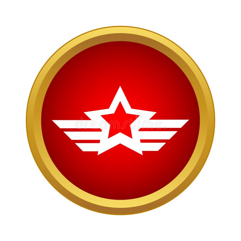 Army Emblem Icon in Simple Style Stock Illustration - Illustration of ...