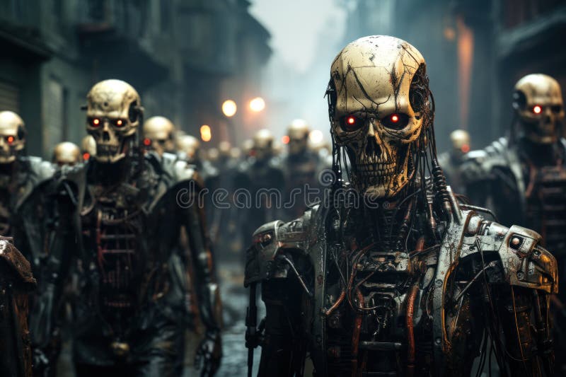 An army of evil robots stock illustration. Illustration of machine ...