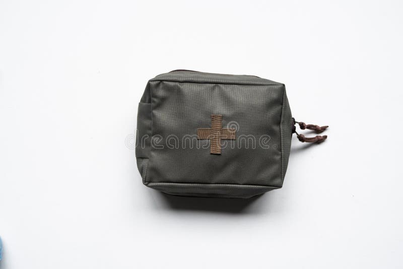 Army First Aid Kits on White Background. Stock Photo - Image of travel ...