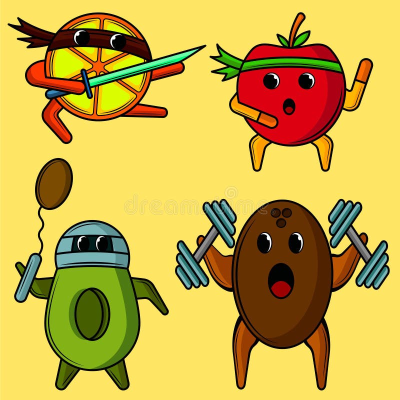 An Army of Fruit that Became Strong Stock Vector - Illustration of army ...