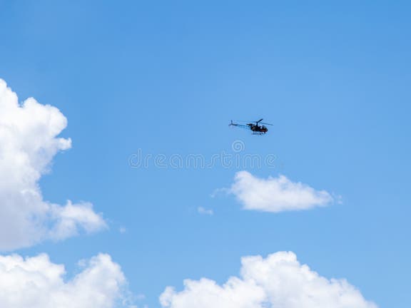 An Army Helicopter in Bright Blue Sky Stock Image - Image of asia ...