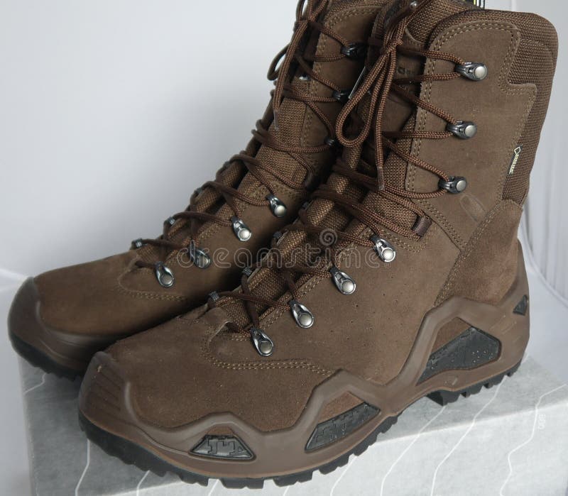 Army Hiking Alpine Boots for Adventurous Trips Stock Photo - Image of ...