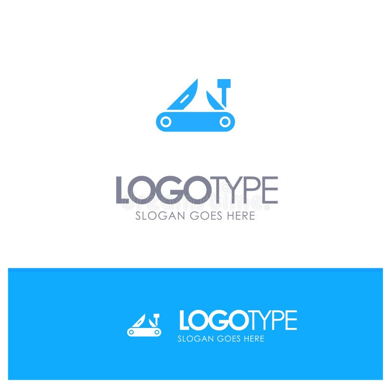 Army, Knife, Multi Tool, Pocket Knife, Swiss Blue Logo Vector Stock ...