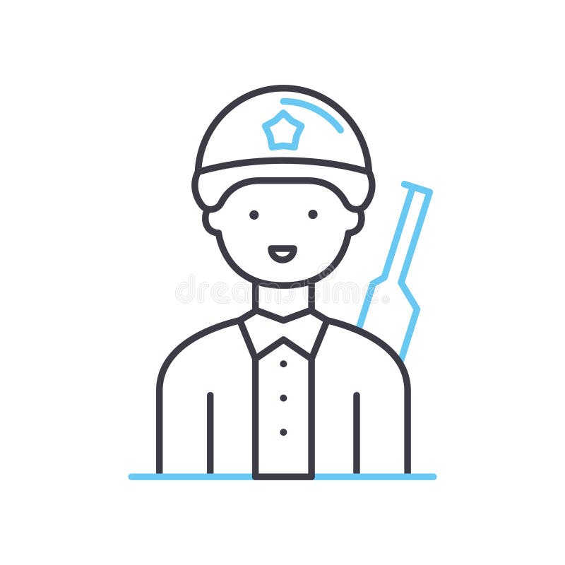 Army Line Icon, Outline Symbol, Vector Illustration, Concept Sign Stock ...