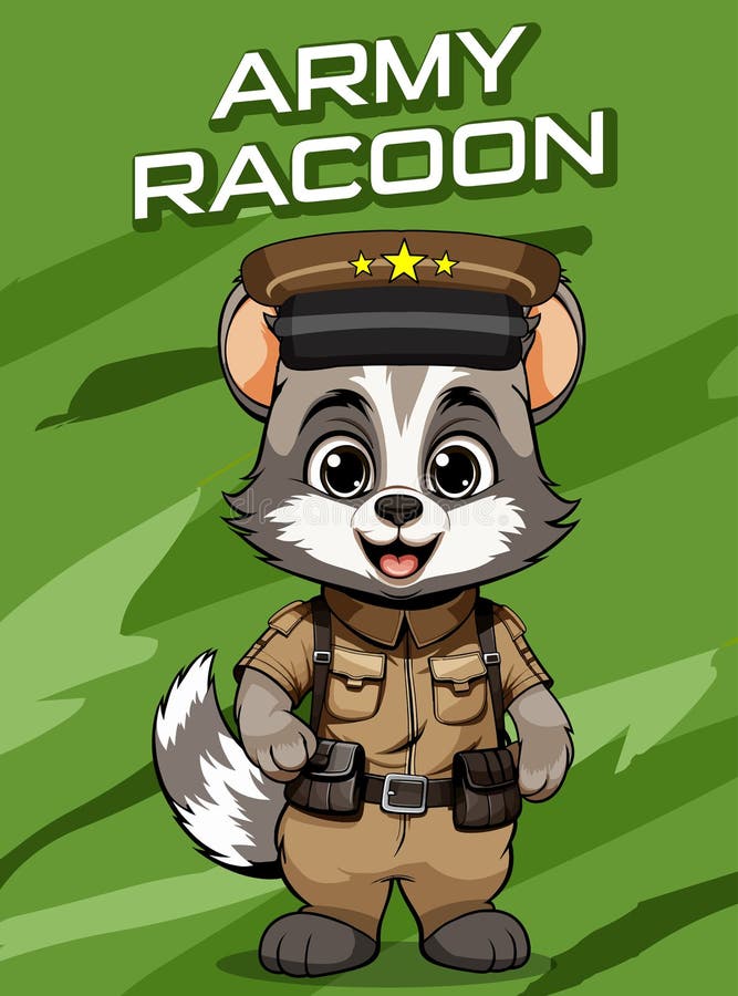 Army Racoon Stock Illustrations – 3 Army Racoon Stock Illustrations ...
