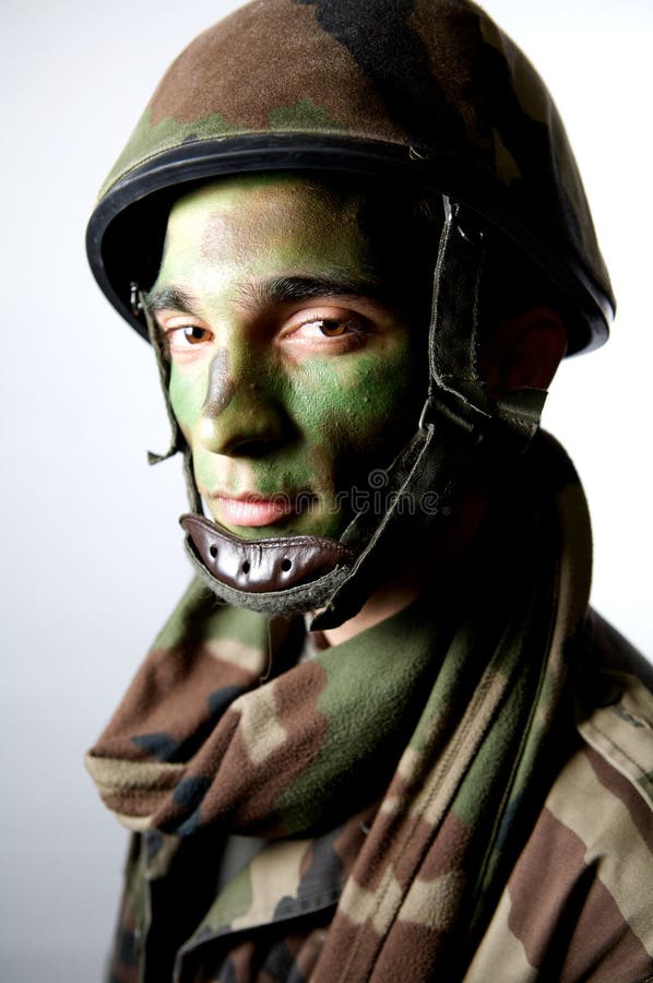Army make up portrait stock photo. Image of adult, clothing - 7833396