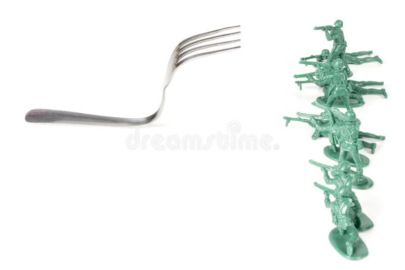 Army Men Attack Fork stock photo. Image of military, eating - 54091198
