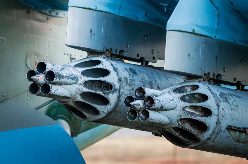 Army Military Rocket Launcher on the Wing of an Airplane Stock Photo ...