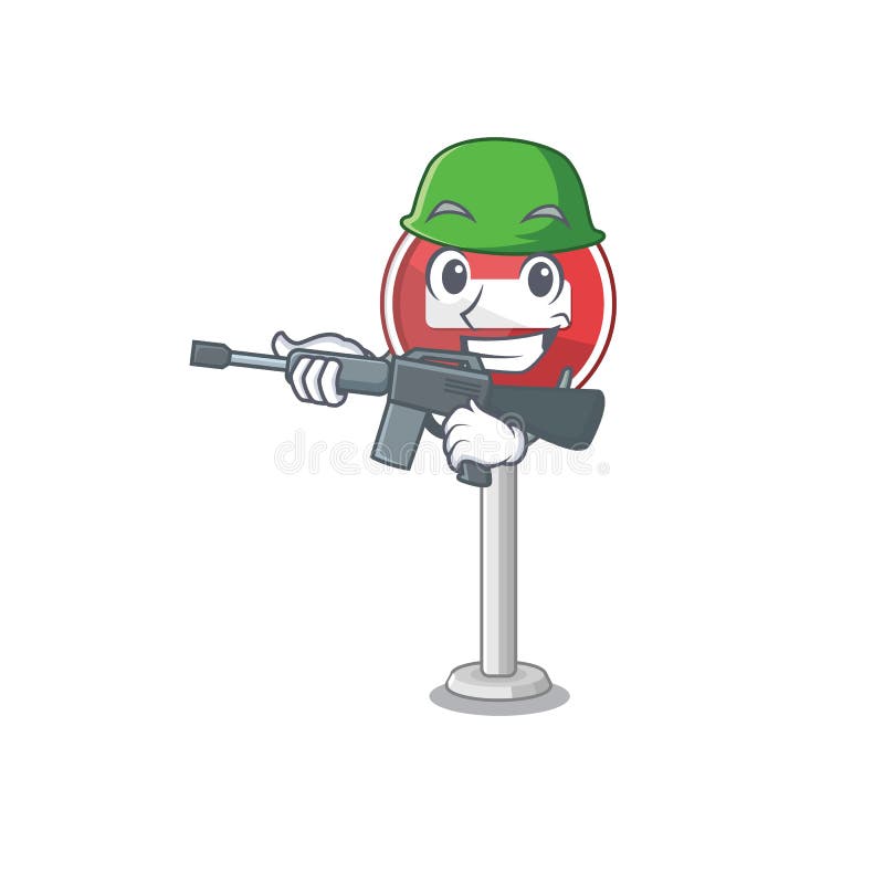 Army No Entry Mascot Shaped on Cartoon Stock Vector - Illustration of ...