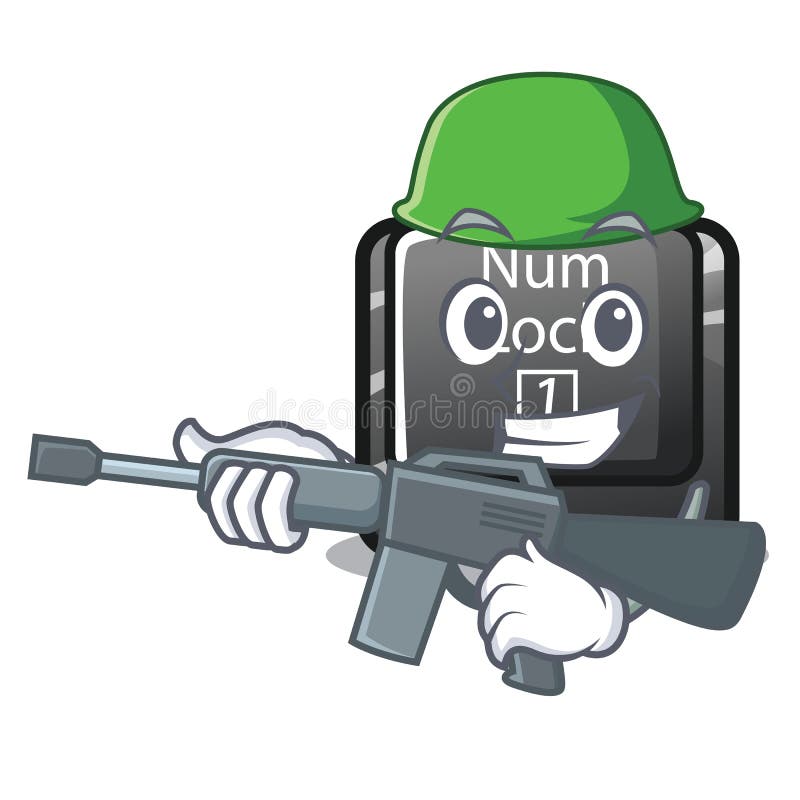 Army Num Lock Isolated with the Character Stock Vector - Illustration ...