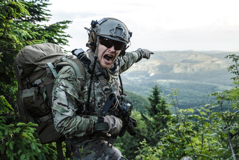 Army Ranger in the Mountains Stock Photo - Image of army, military ...