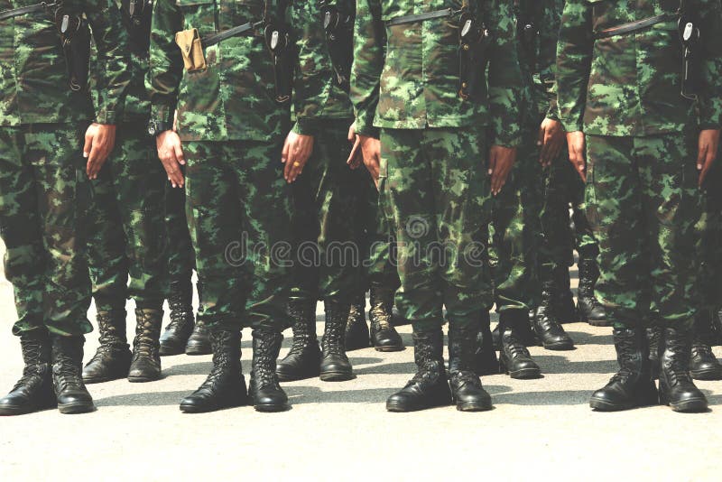 Army in row with weapon stock image. Image of force - 126601325