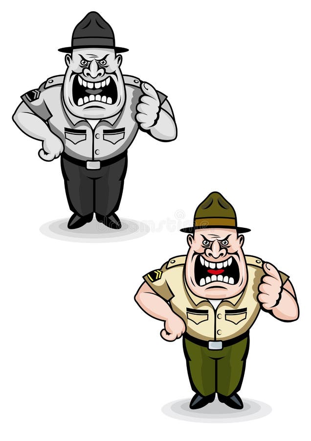 Angry sergeant stock vector. Illustration of scared, yelling - 26020162