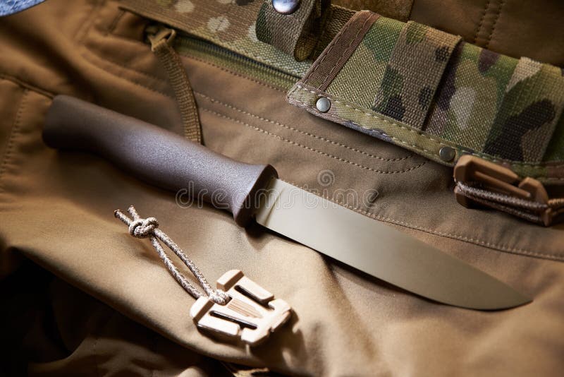 Army Set - Military Knife, Scabbard, Carbine, Stock Image - Image of ...