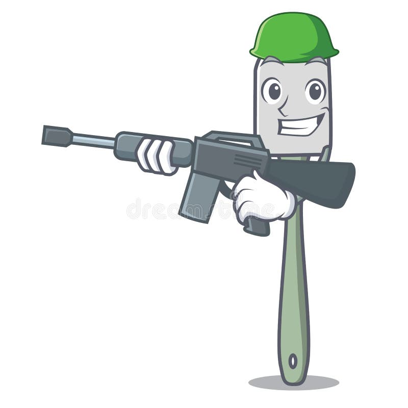 Army Silicone Spatula for Cooking Character Cartoon Stock Vector ...