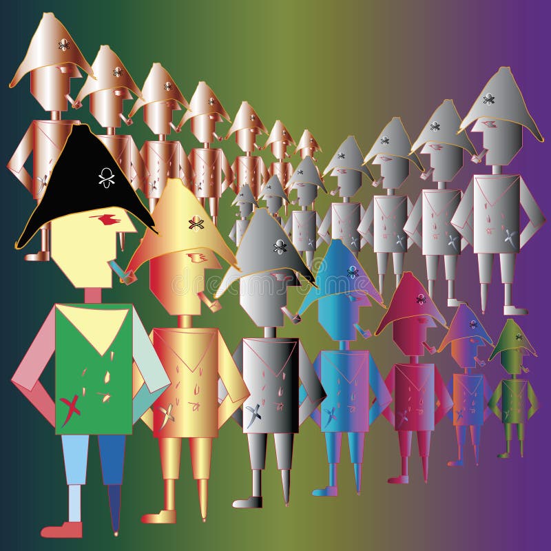 Army of small pirates stock vector. Illustration of tale - 4672748